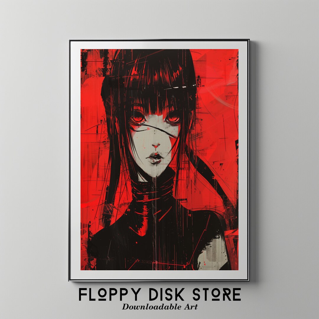 Anime Girl With Calm Red Eyes | Floppy Disk Store Downloadable ...