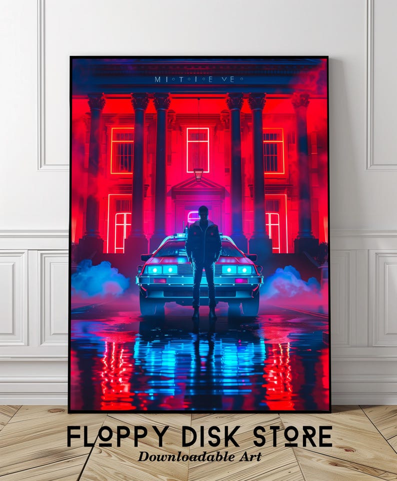 Hyper Realistic Representation of Back to the Future With A Blue Light ...