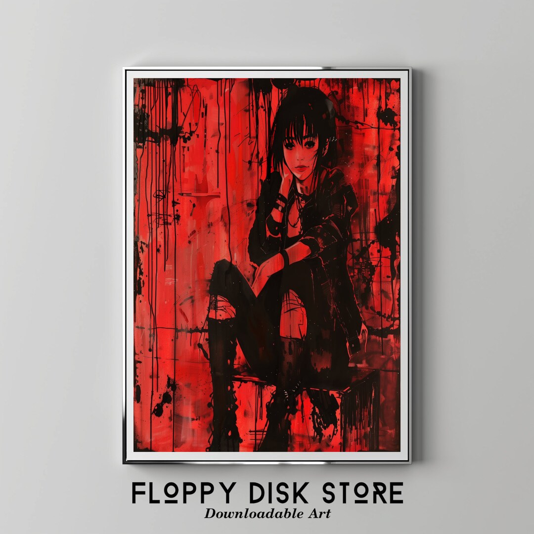 Anime Girl Sitting on A Bench | Floppy Disk Store Downloadable ...