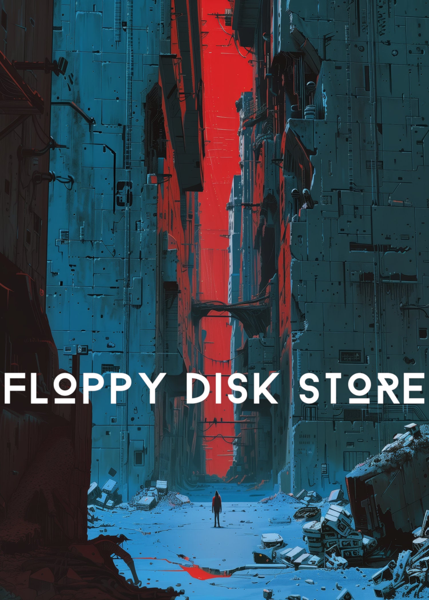 Anime Movie Posters With Grandiose Ruins of A Corridor Floppy Disk ...