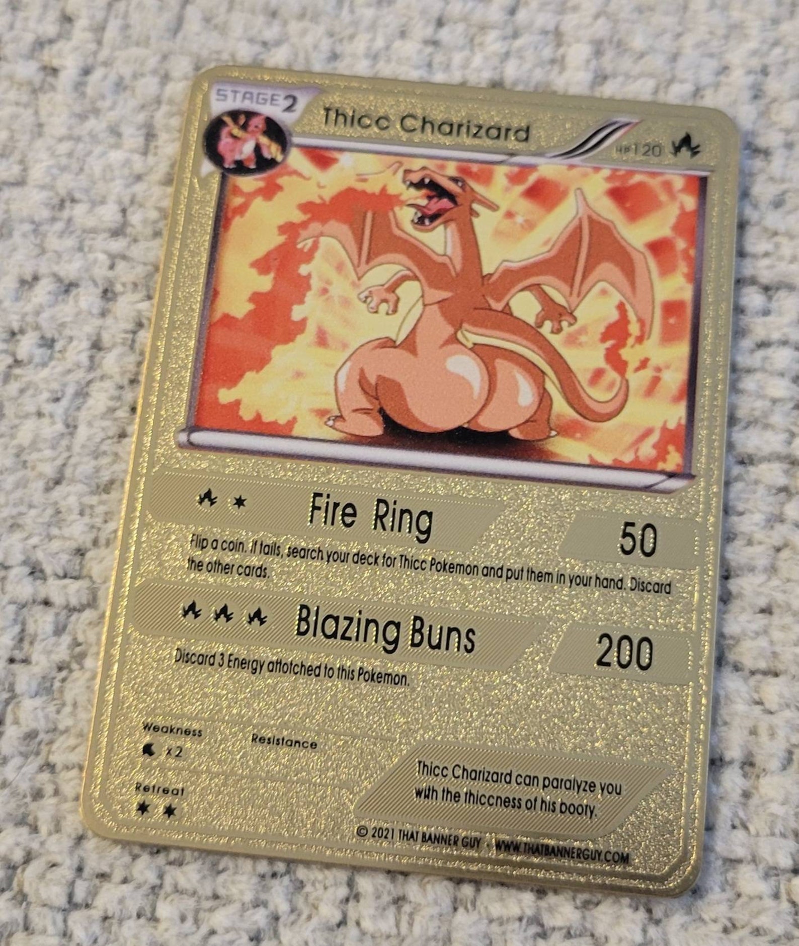 Thicc Charizard and Pikachu Pokemon Metal Card Gold 24k Plated - Etsy