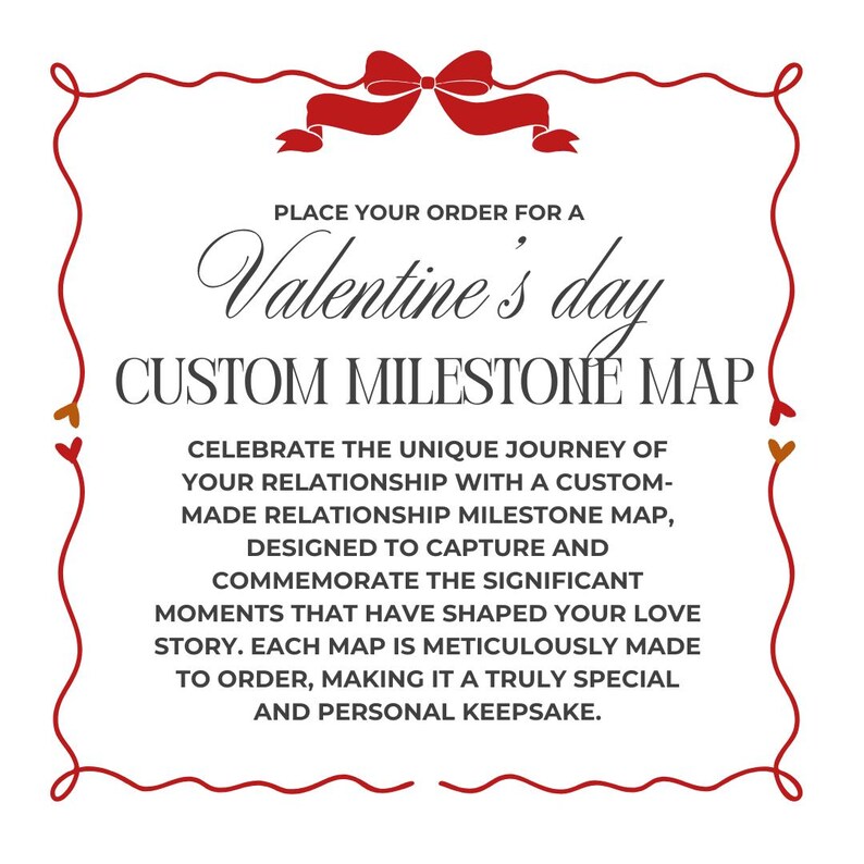 Custom Map Relationship Milestone Story Map, Valentine's Day Gift ...