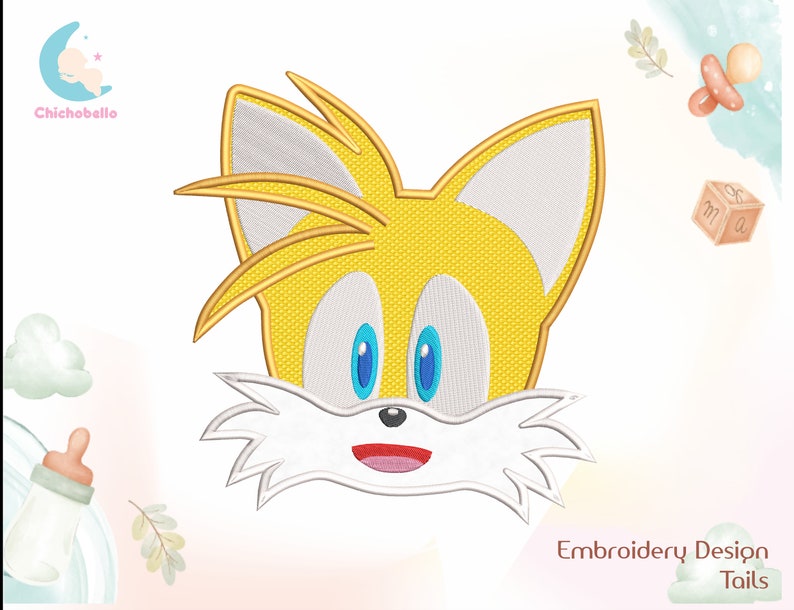 Tails Embroidery Design Machine. Automatic Embroidery Design - Etsy