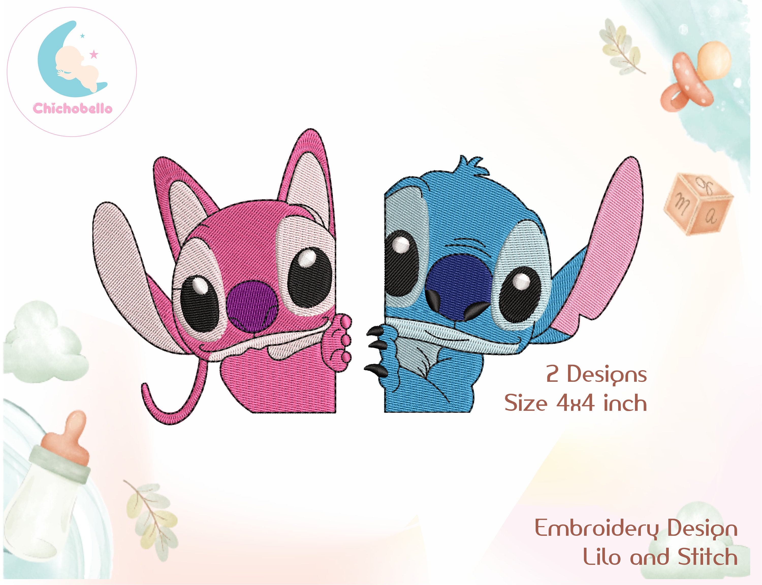 Lilo And Stitch Machine Embroidery Design 2 Designs Instant Download