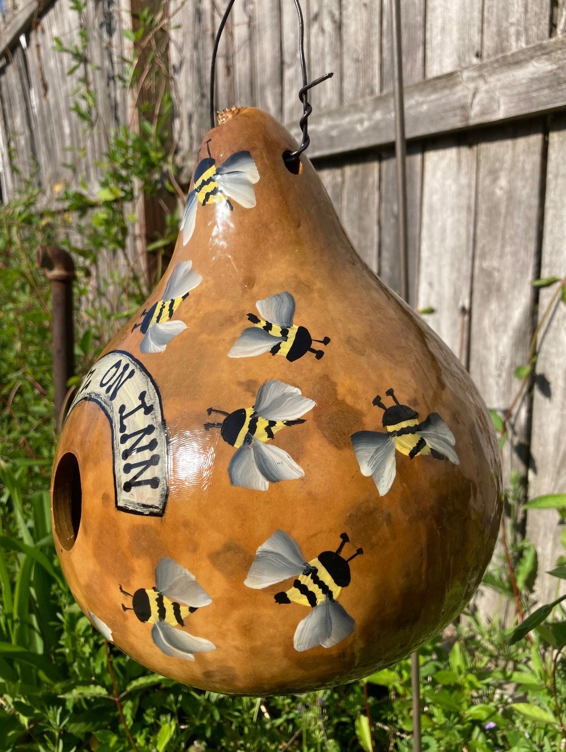 Natural Birdhouse Gourd Handpainted With Bees - Etsy