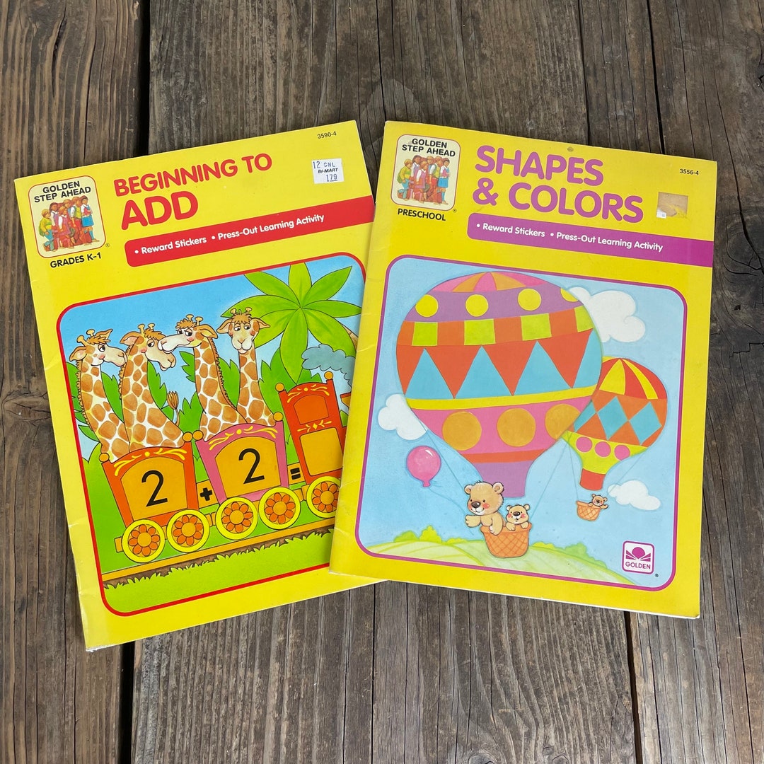 Vintage 1984 Children’s Workbooks * Addition * Shapes and Colors ...