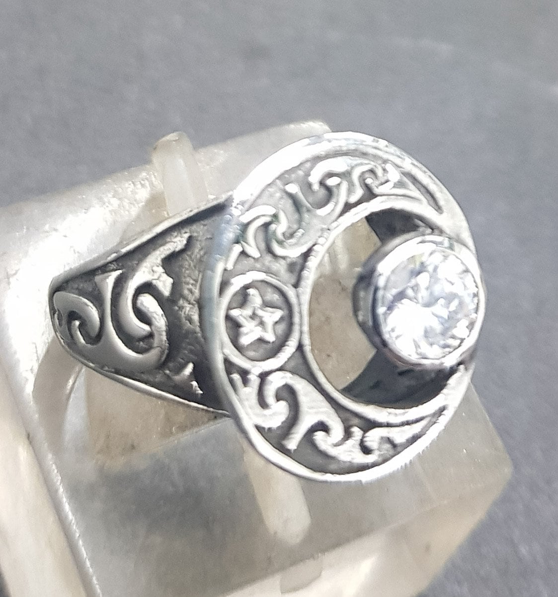 Wicca Luna Ring mit 925 Sterling Silber Pentacle Hand | Etsy