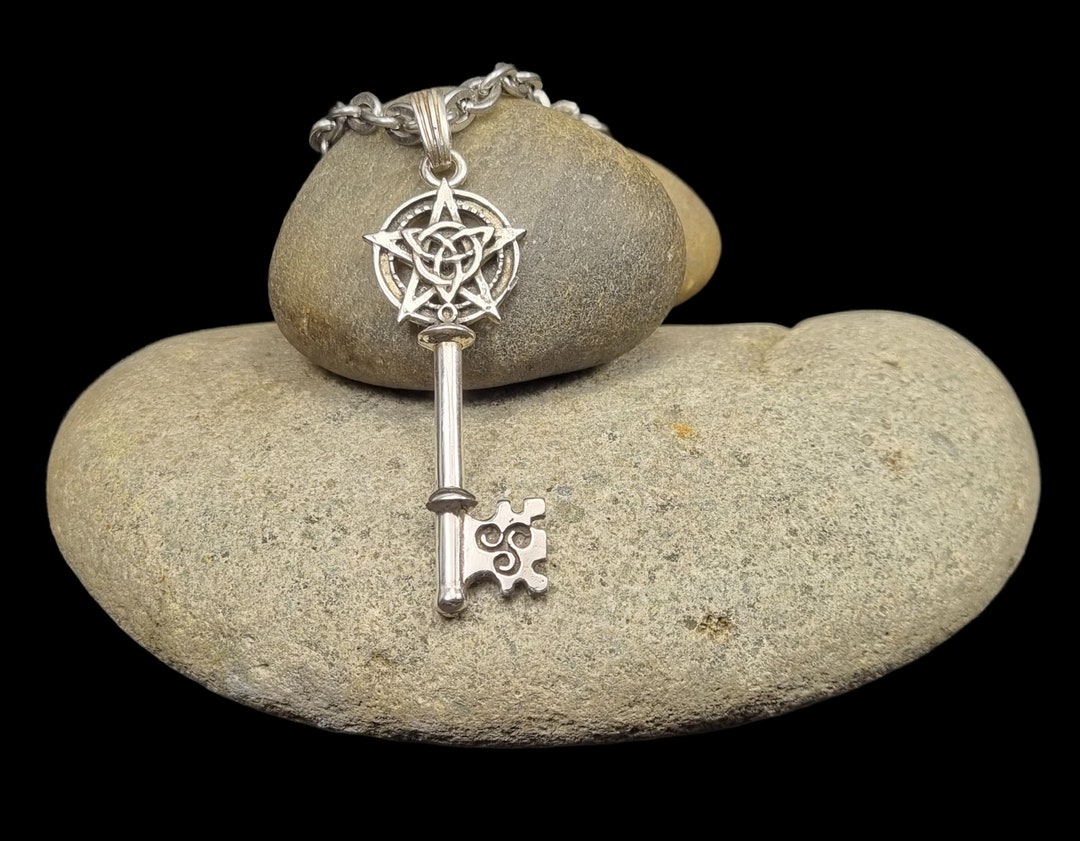 I Said Wicca Key Triquette and Pentacle 6 Cm 10 Gr in Silver 925 - Etsy