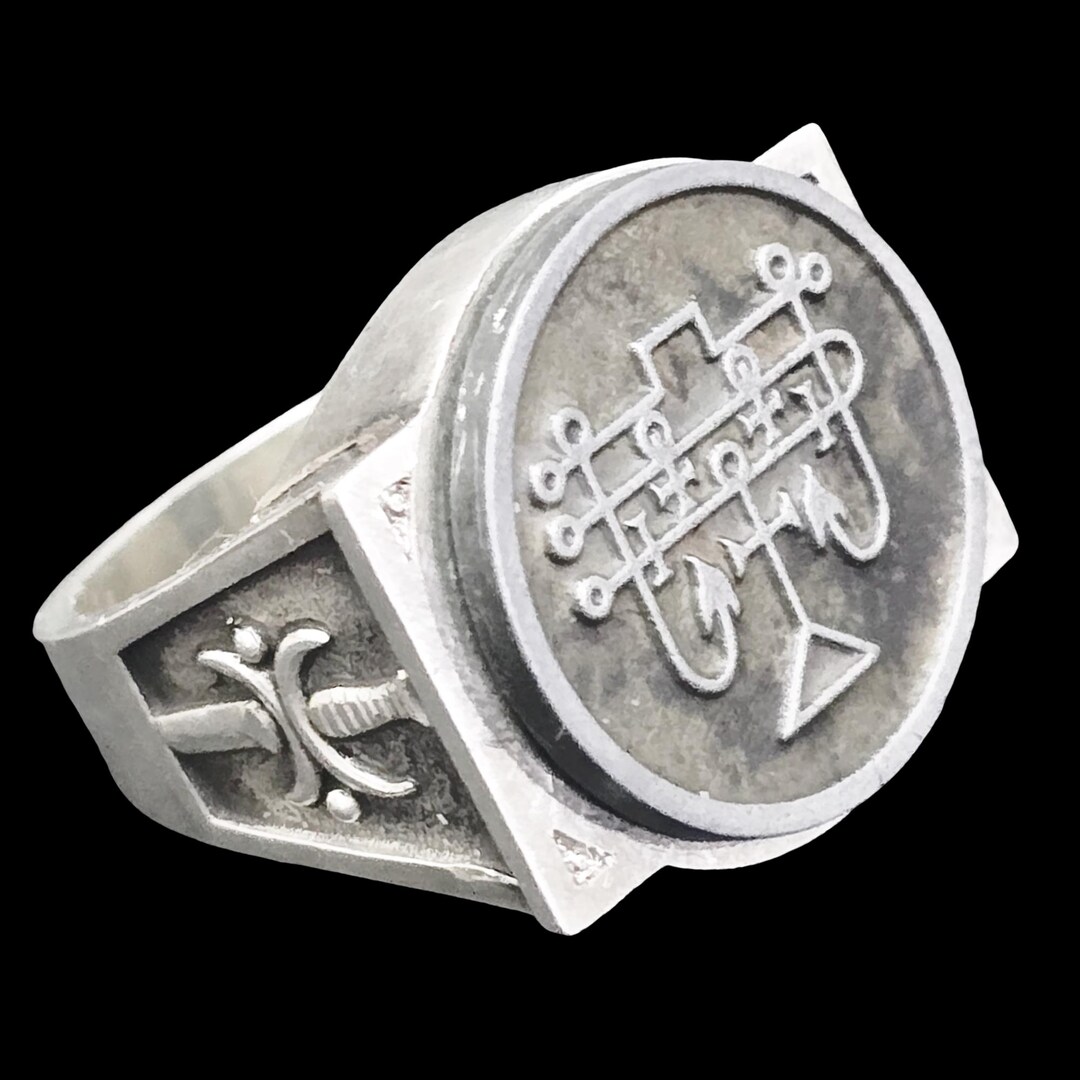 Ars Goetia Demon Ring 63 MARQUES ANDRAS Handmade in Silver 2.2 Cm X 1.8 ...