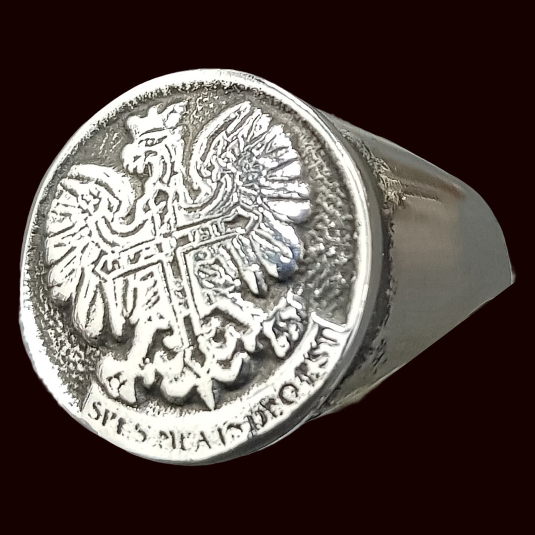 Masonic Ring Double Headed Eagles in Sterling Silver Handmade ...