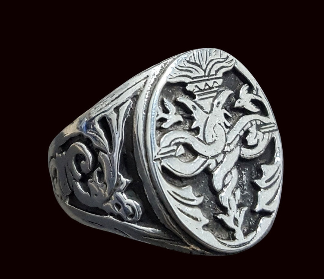 Freemasonry Handmade Sterling Silver Masonic Caduceus Ring - Etsy