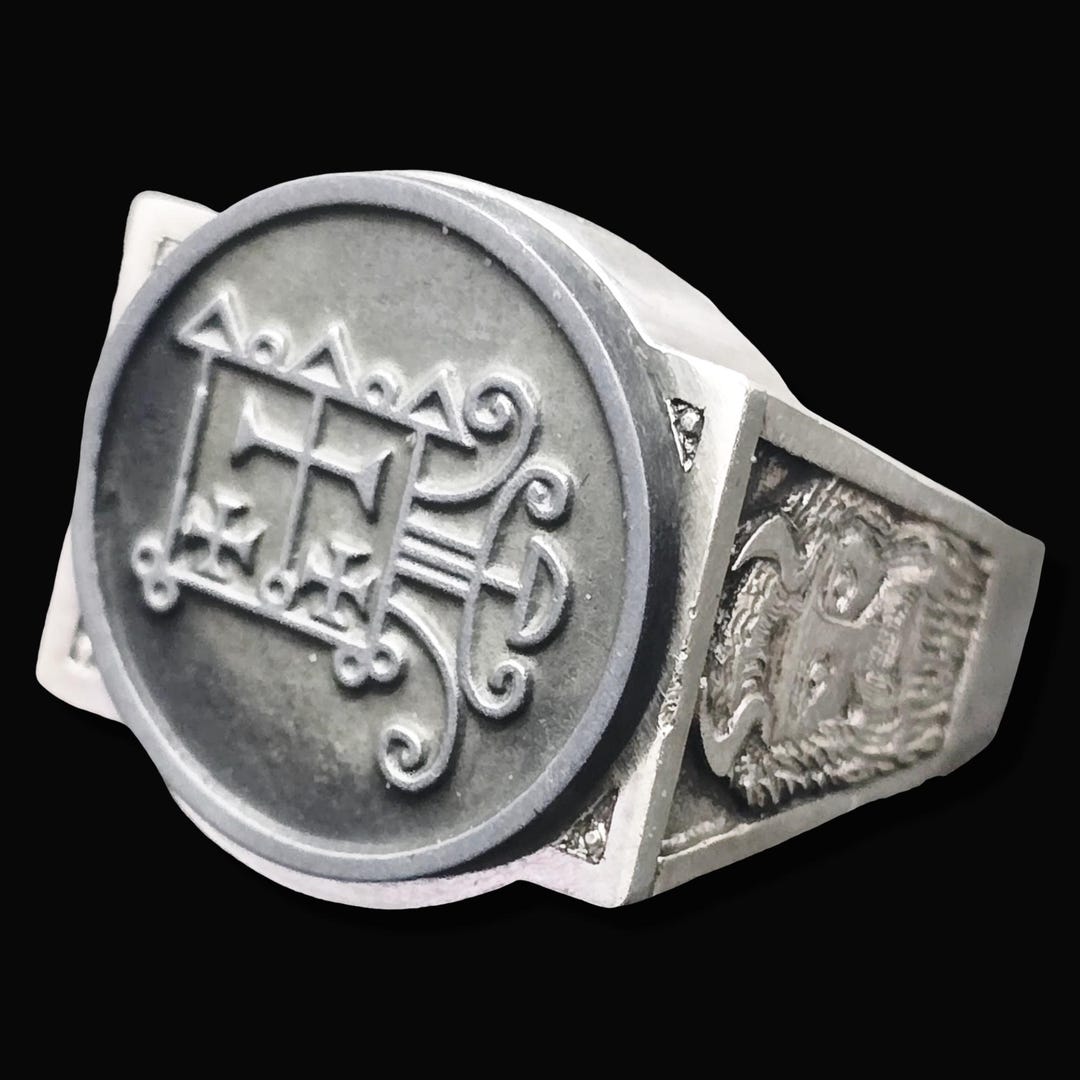 Ars Goetia Demon Ring 55 PRINCE OROBAS Handmade in Silver 2.2 Cm X 1.8 ...