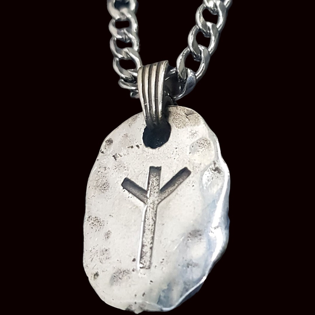 Algiz Viking Rune Pendant in Sterling Silver Handmade Vikings - Etsy