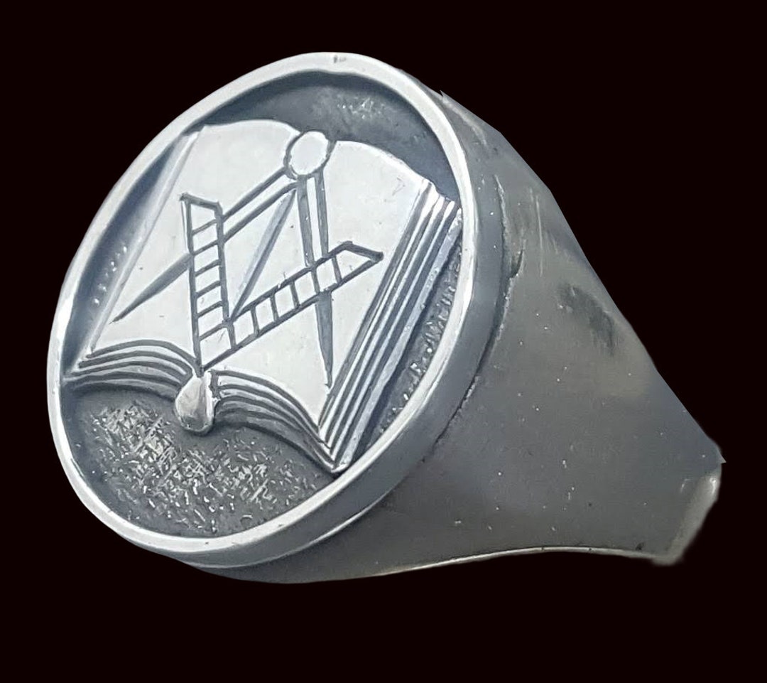Apprentice Degree Masonic Ring in Sterling Silver Handmade Freemasonry ...