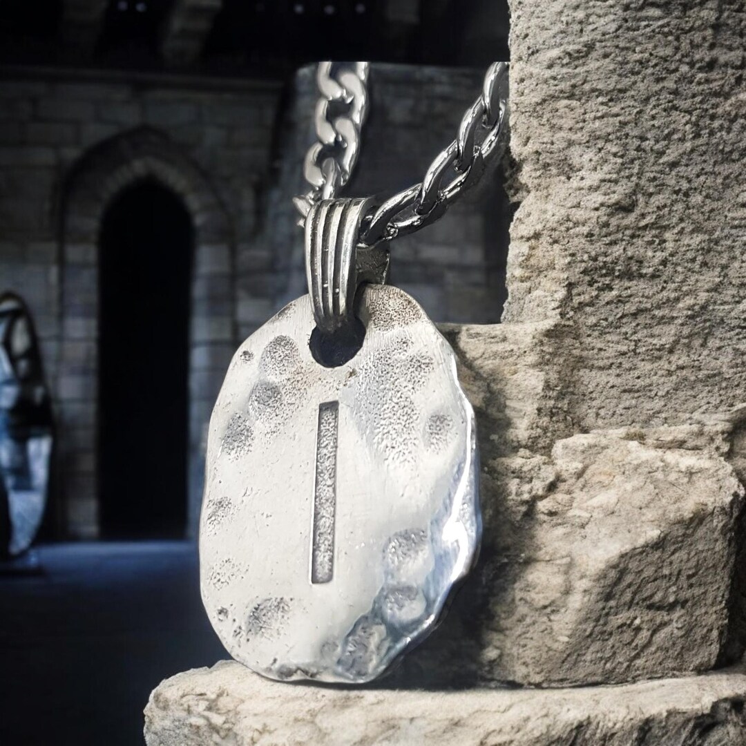 Viking Rune Pendant Isa, 925 Sterling Silver, Amulet for Concentration ...