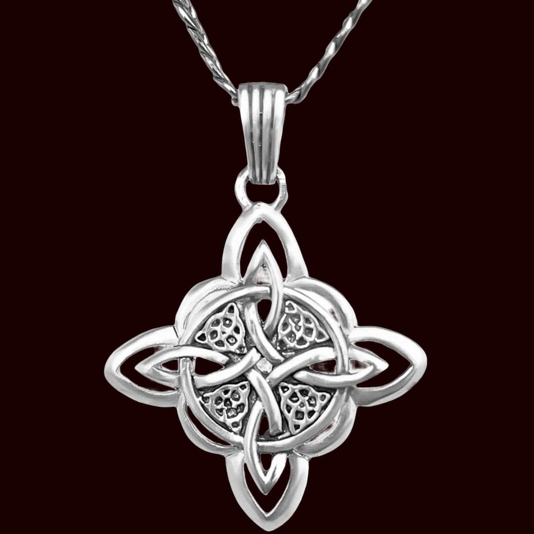 Dije Nudo de Bruja y Triqueta en Plata de Ley 925 hecho a Mano 3 cm 10 ...