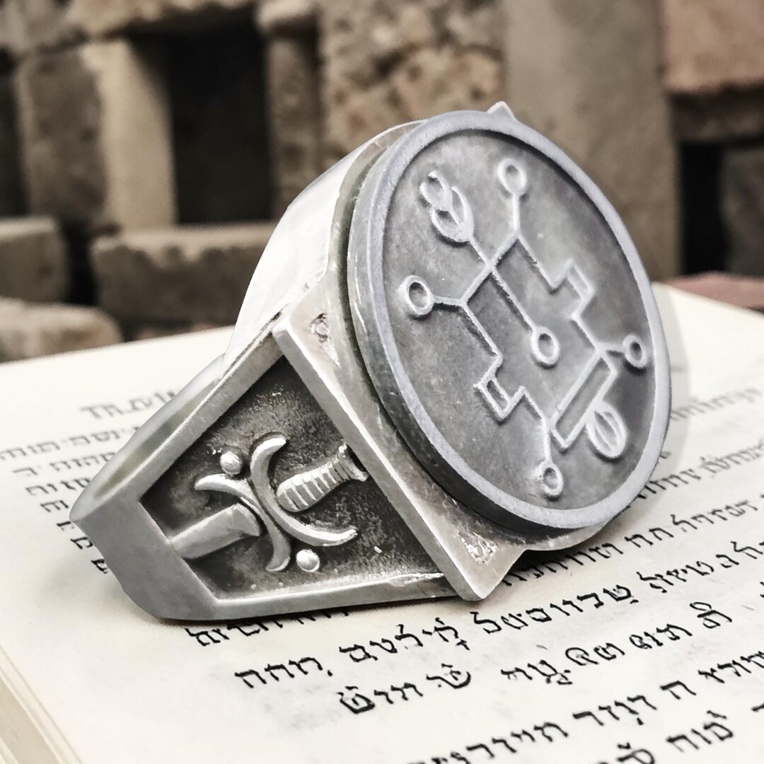 Ars Goetia Demon Ring 3 PRINCE VASSAGO Handmade in Silver 2.2 Cm X 1.8 ...