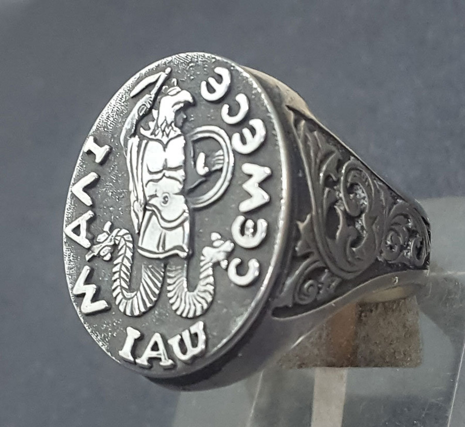 Templar Ring Seal of Abraxas in Handmade Sterling Silver - Etsy Australia