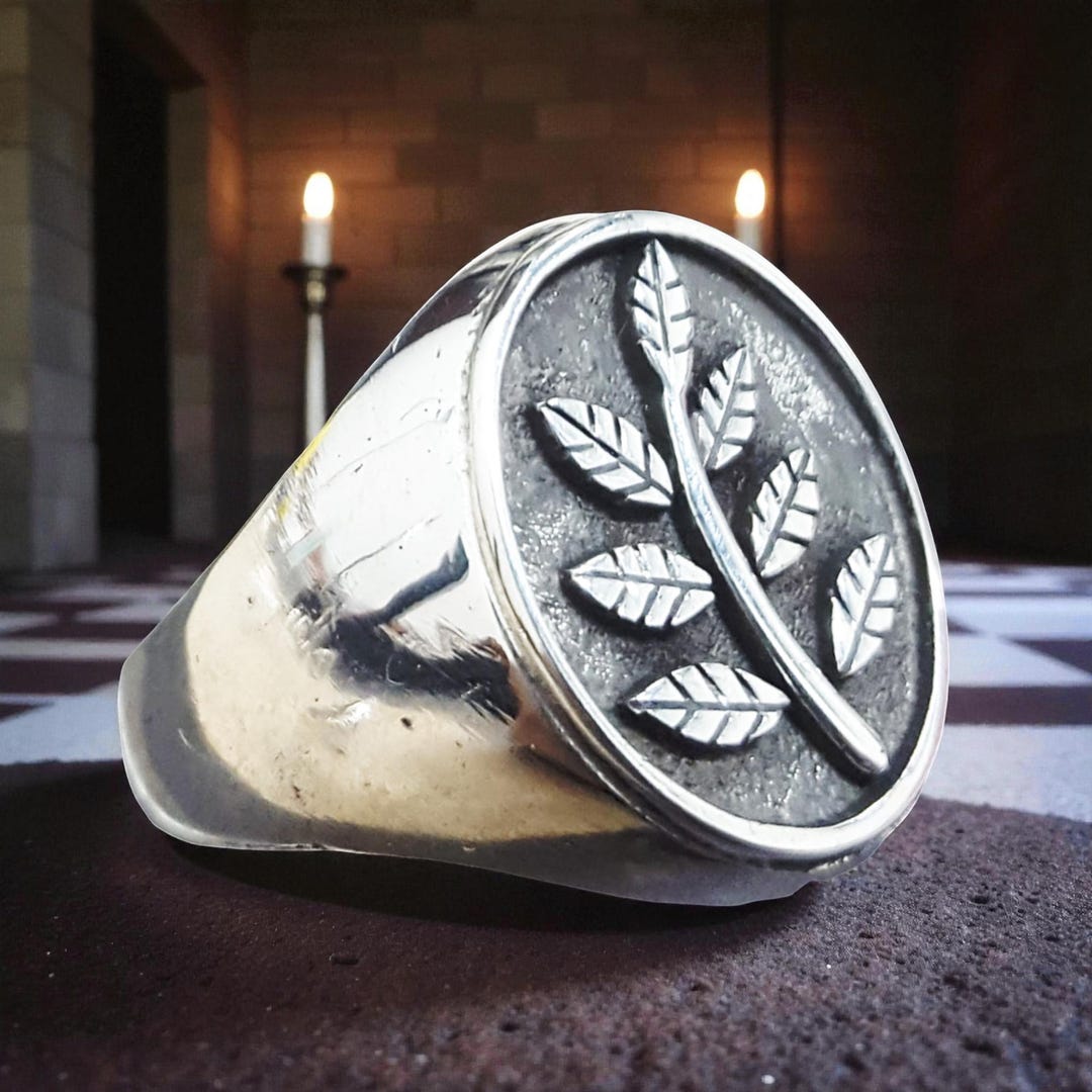 Masonic Ring With Acacia Tree in Sterling Silver 1.6 X 1.2 Cm 9 G ...