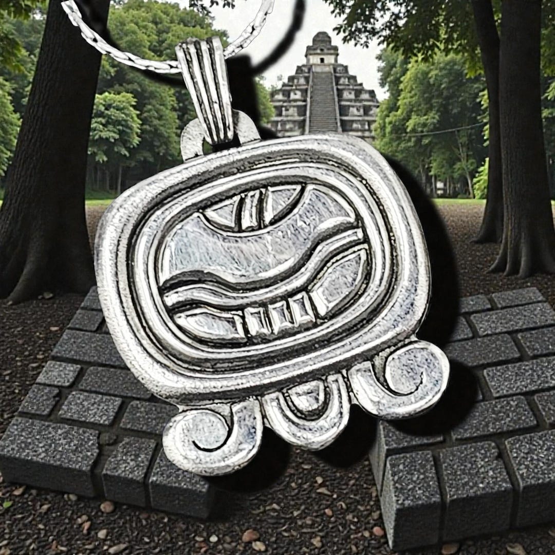 Mayan Calendar Pendant, Kan Glyph, Maize, Abundance, 925 Sterling ...
