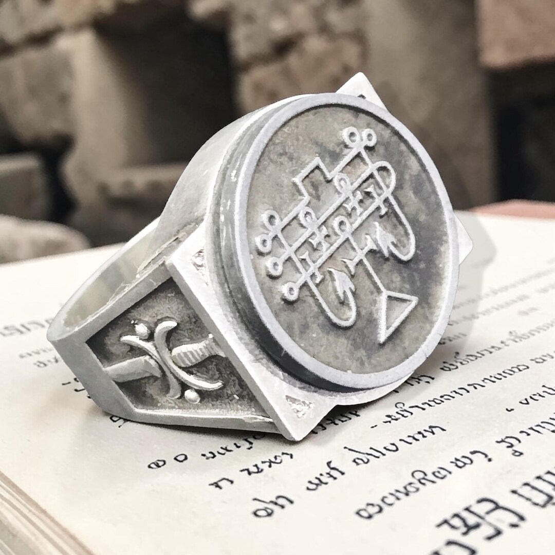 Ars Goetia Demon Ring 63 MARQUES ANDRAS Handmade in Silver 2.2 Cm X 1.8 ...
