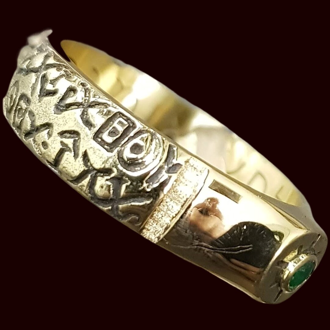 King Solomon Ring According to the Book of Saint Cyprian in 18K Gold ...