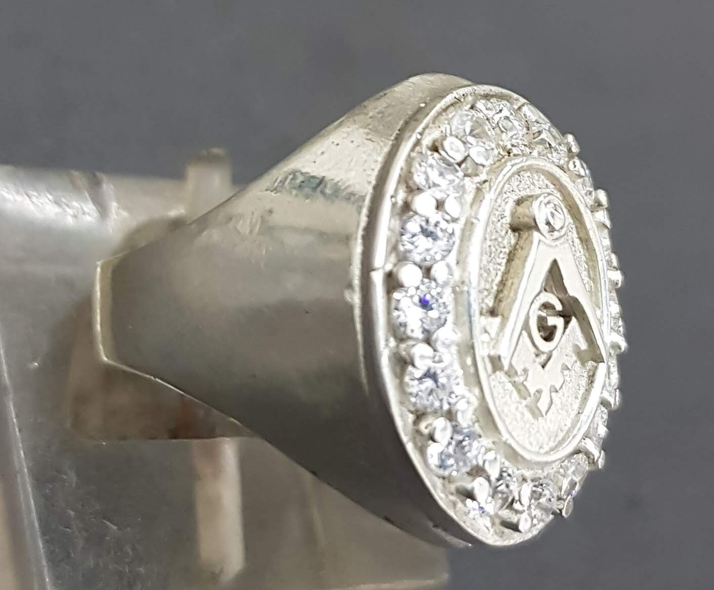 Masonic Master Grade Ring With Sterling Silver Set Stones - Etsy UK