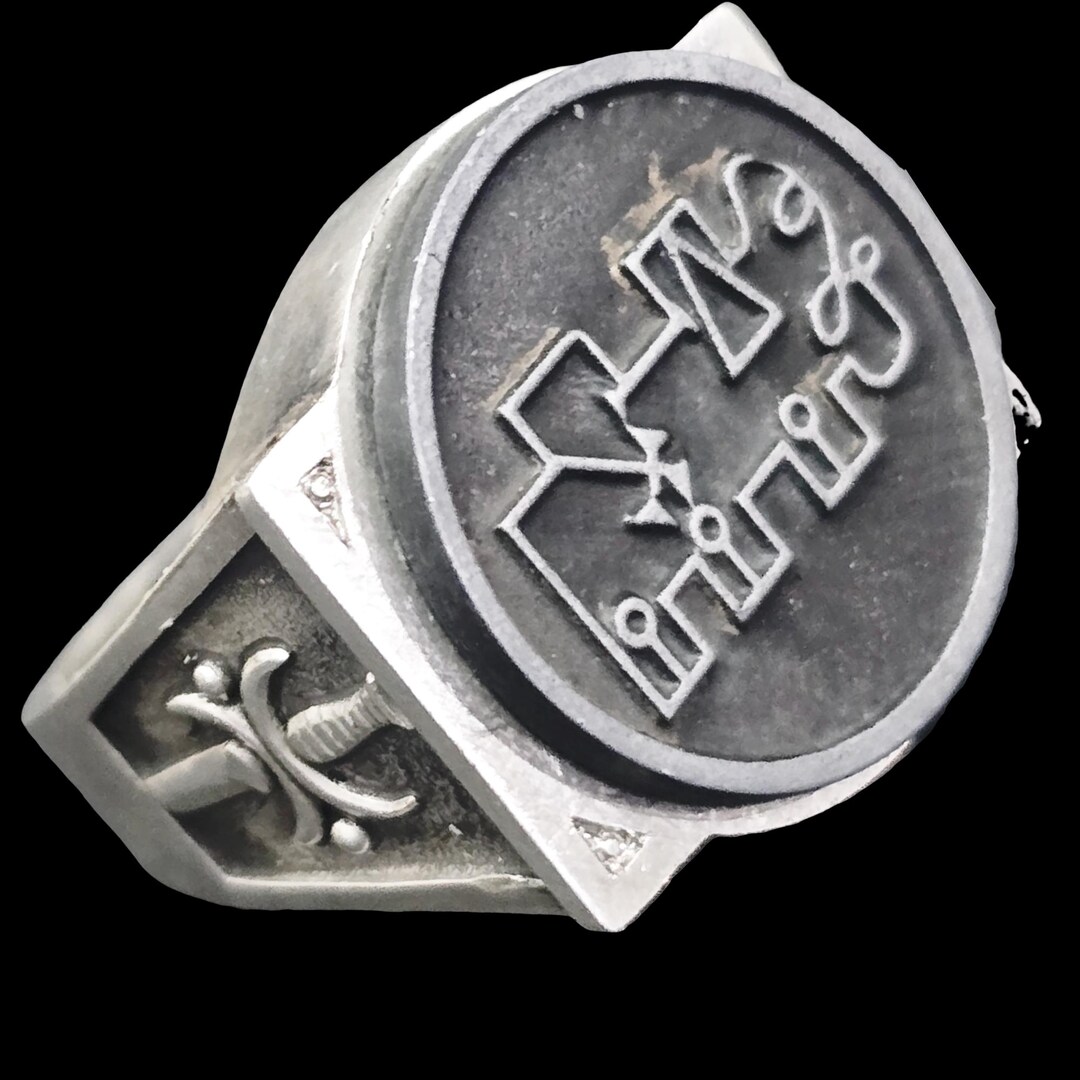 Ars Goetia Demon Ring 66 MARQUES CIMEJES Handmade in Silver 2.2 Cm X 1. ...