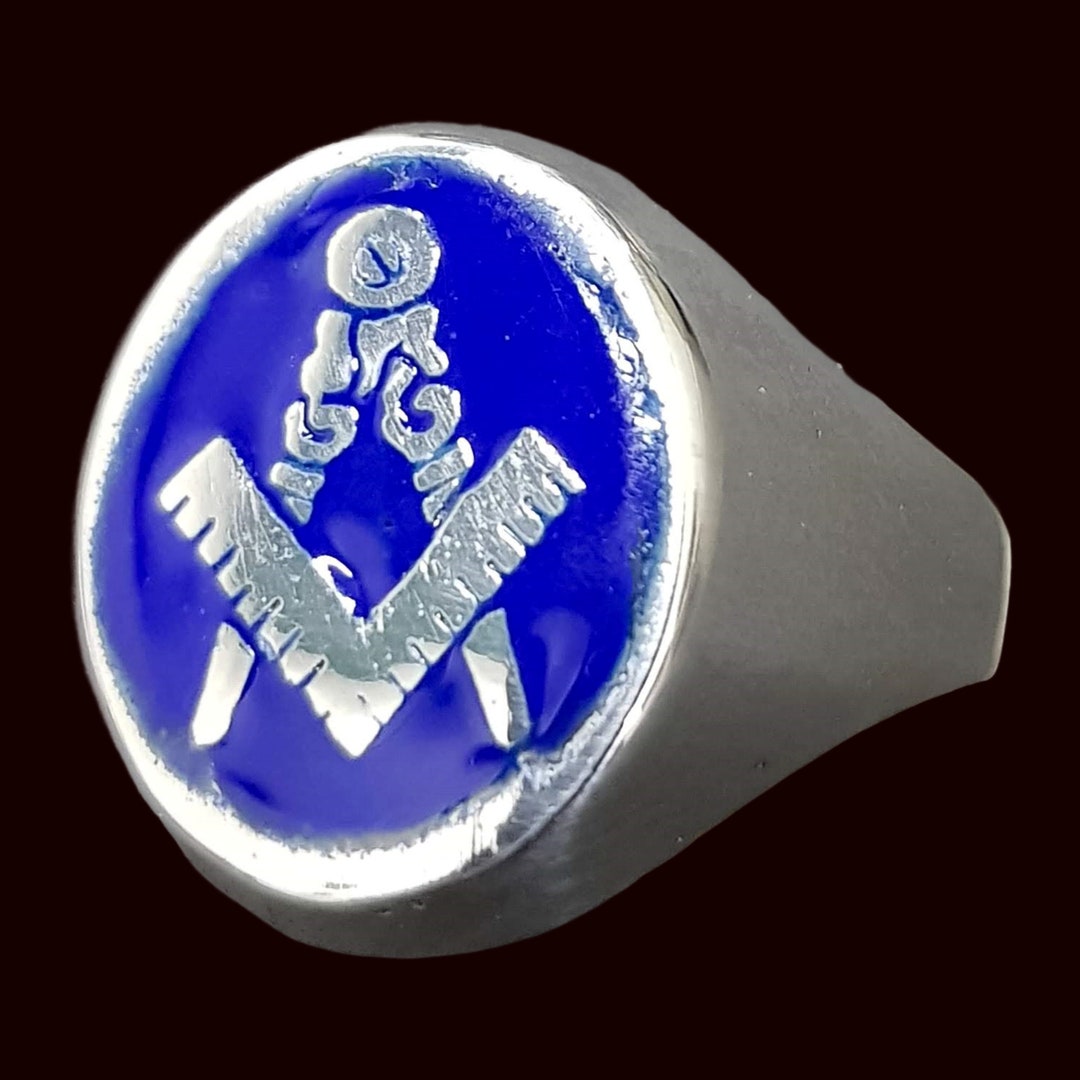 Apprentice Degree Masonic Ring Enameled Enamel in Sterling Silver ...