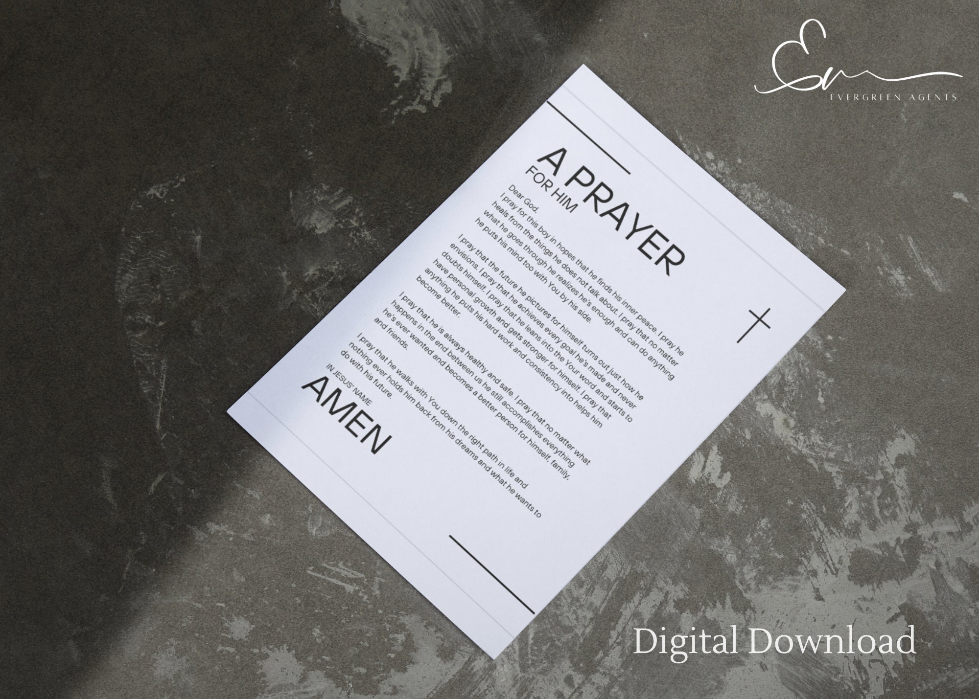 A Prayer for Him, Christian Printable, Digital Download, Christian Wall ...