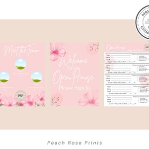 BUNDLE Floral Pack Open House Sign-in Sheets | Canva Template | Real ...
