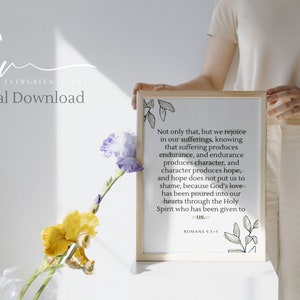 Christian Printable, Romans 5:35, Digital Download, Christian Wall Art ...
