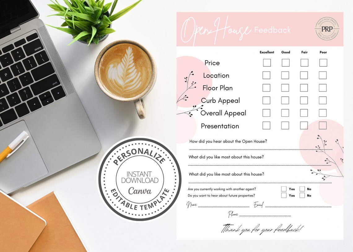 BUNDLE Floral Pack Open House Sign-in Sheets Canva Template Real Estate ...
