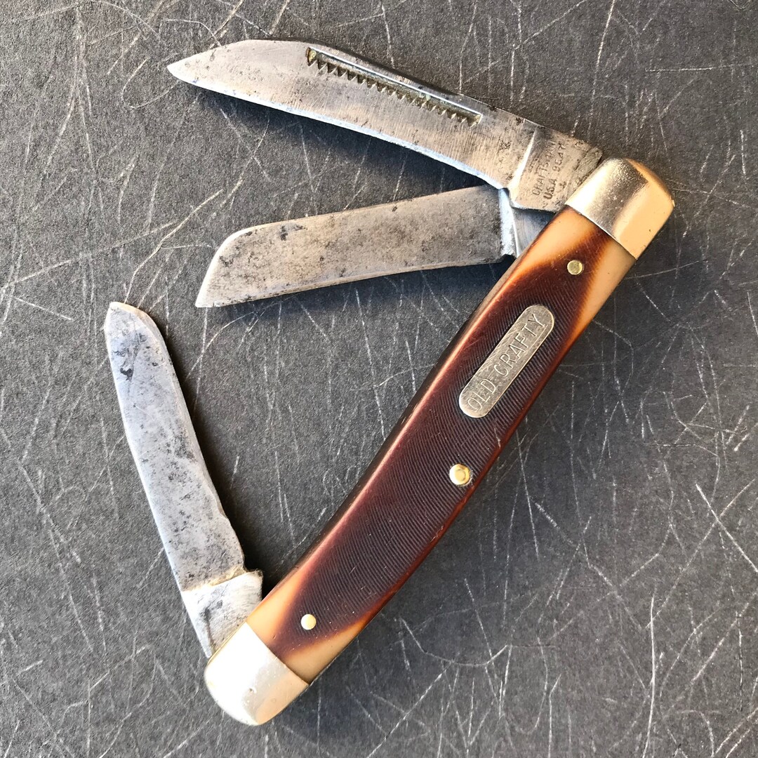 Vintage Craftsman old Crafty 9547 Stockman Pocket Knife - Etsy