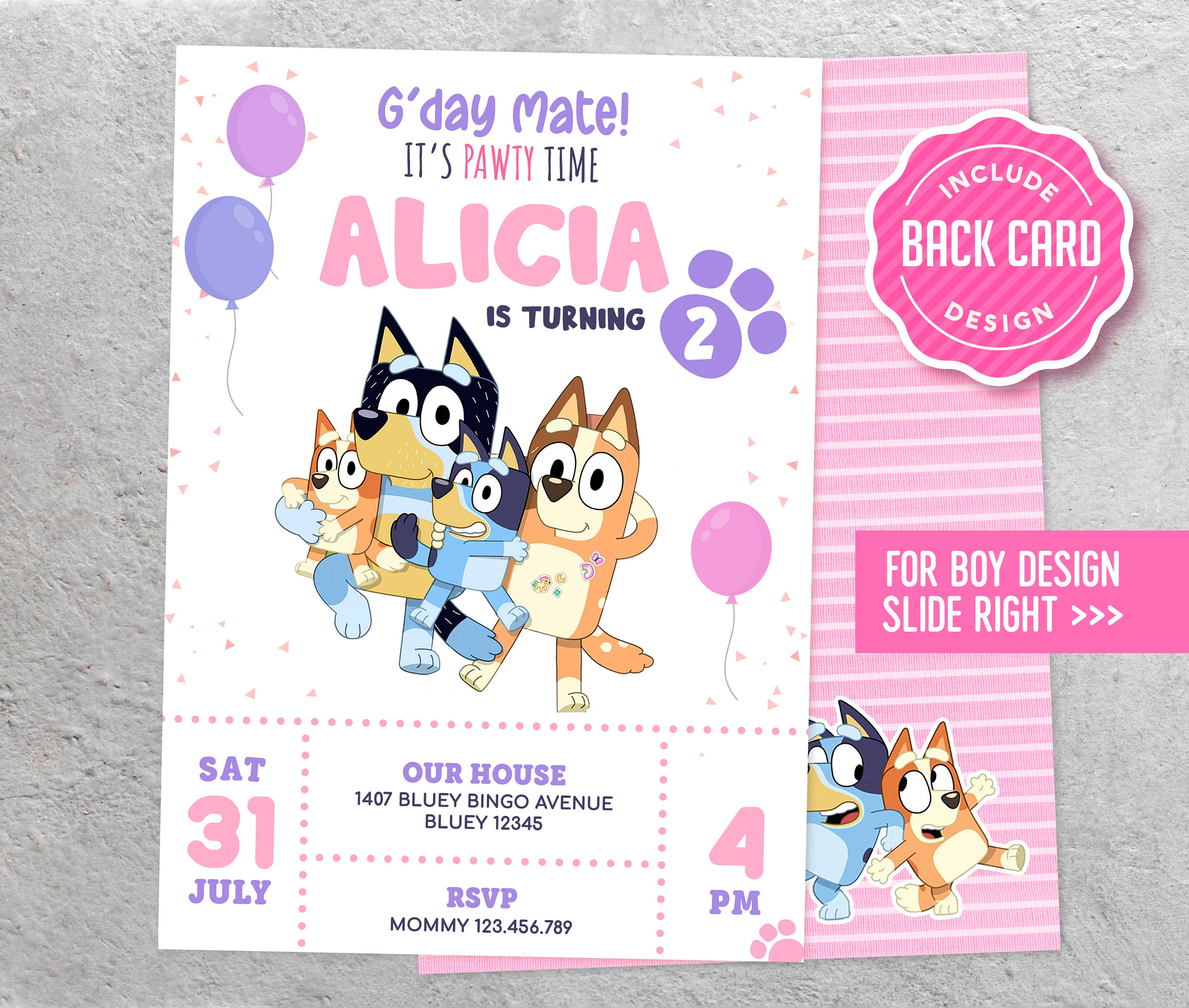 Bluey Birthday Invitation Template
