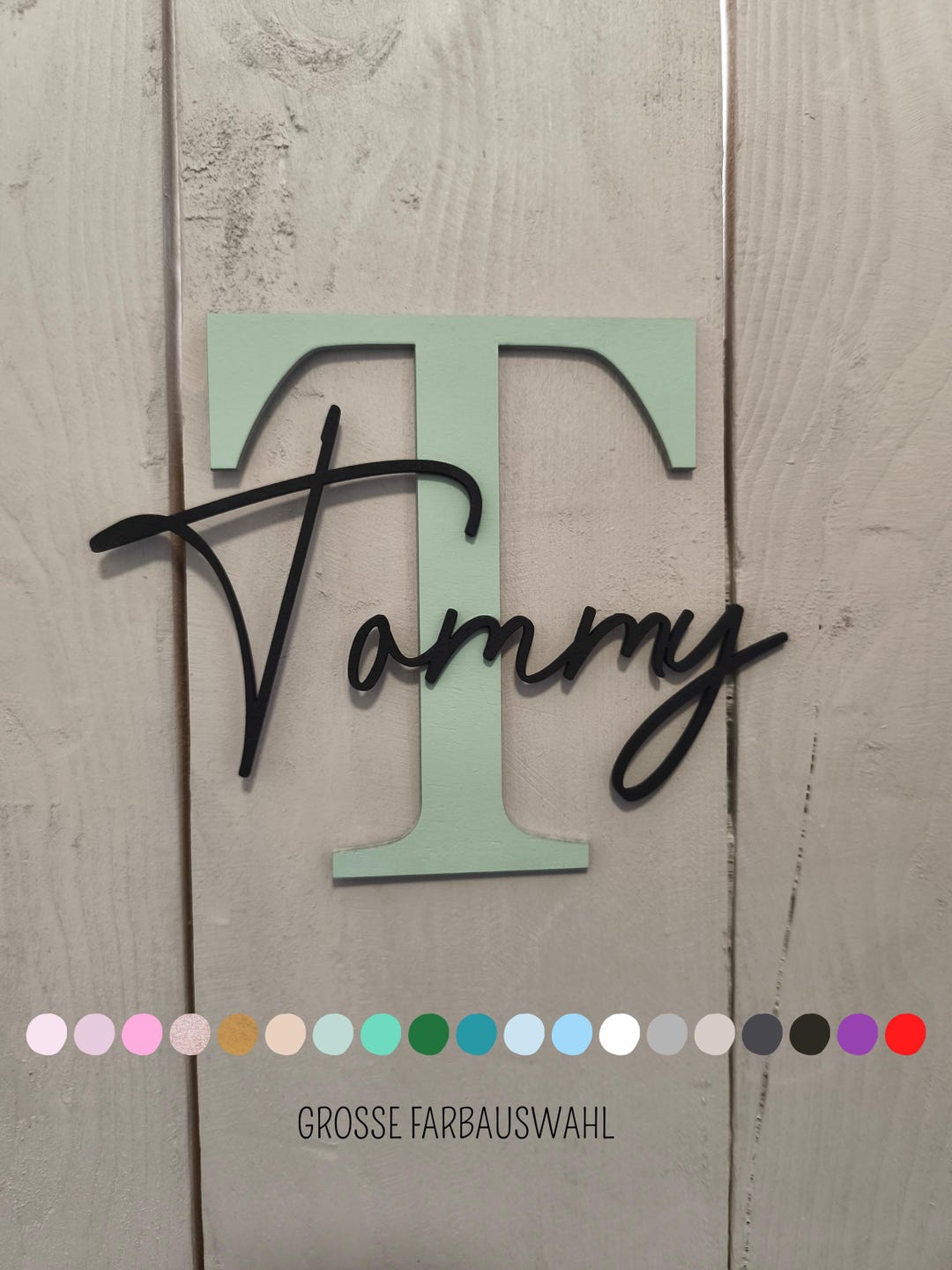 Personalized Children's Room Door Sign With Modern Lettering. Wooden ...