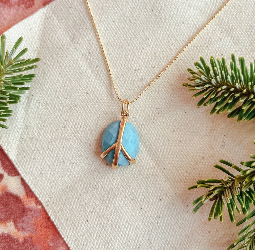 Turquoise Floating Peace Necklace - Etsy