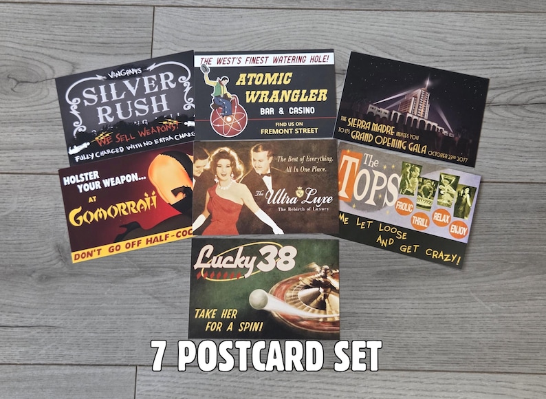 New Vegas Casinos Postcards - Fallout New Vegas Inspired - Etsy