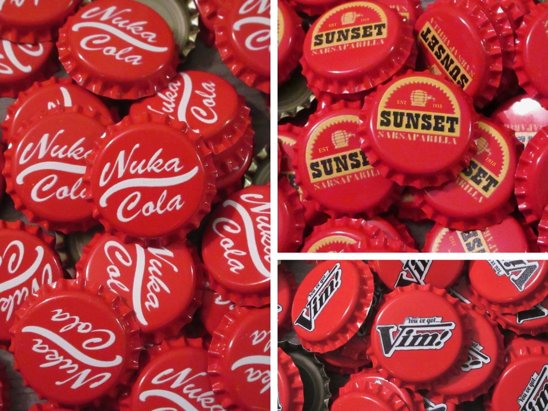 Nuka-cola - Sunset Sarsaparilla - Vim - Fallout Inspired Bottle Caps - Etsy Australia