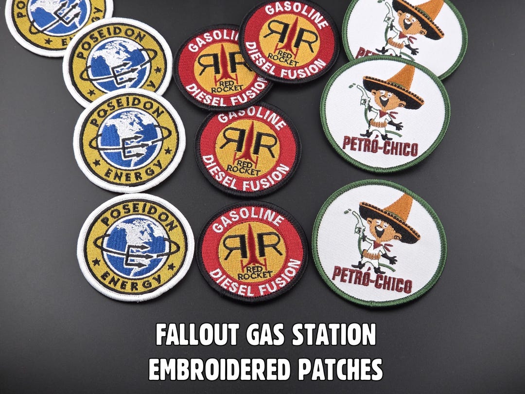 Red Rocket Poseidon Petro Chico - Fallout Gas Station Embroidered Patches - Fallout Inspired ...