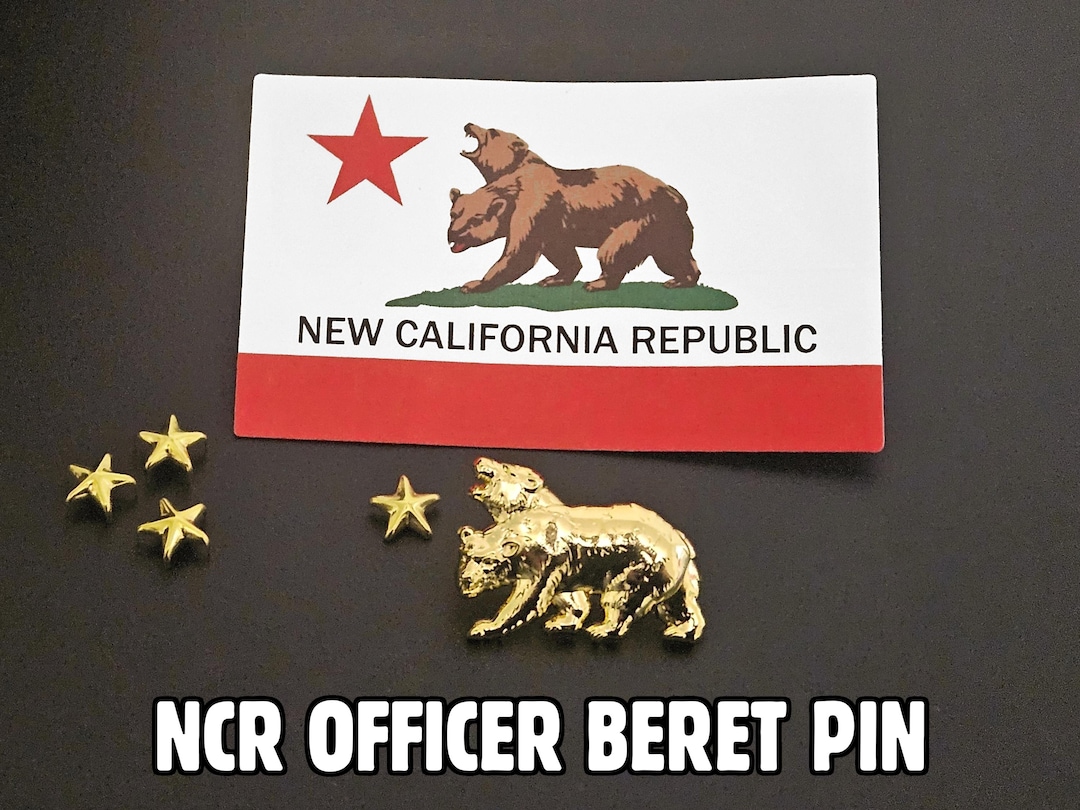 NCR Officer Beret Pins - Bear and Star - Fallout New Vegas Inspired - Etsy