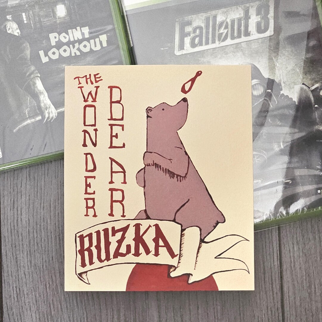 Ruzka the Wonder Bear Postcard Fallout 3 Point Lookout Inspired - Etsy