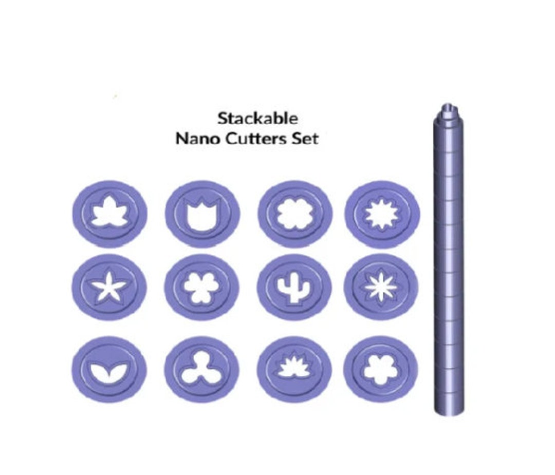 12 Micro Cutters in One Flower/leaves Nano/micro Cutter Stackable Set ...