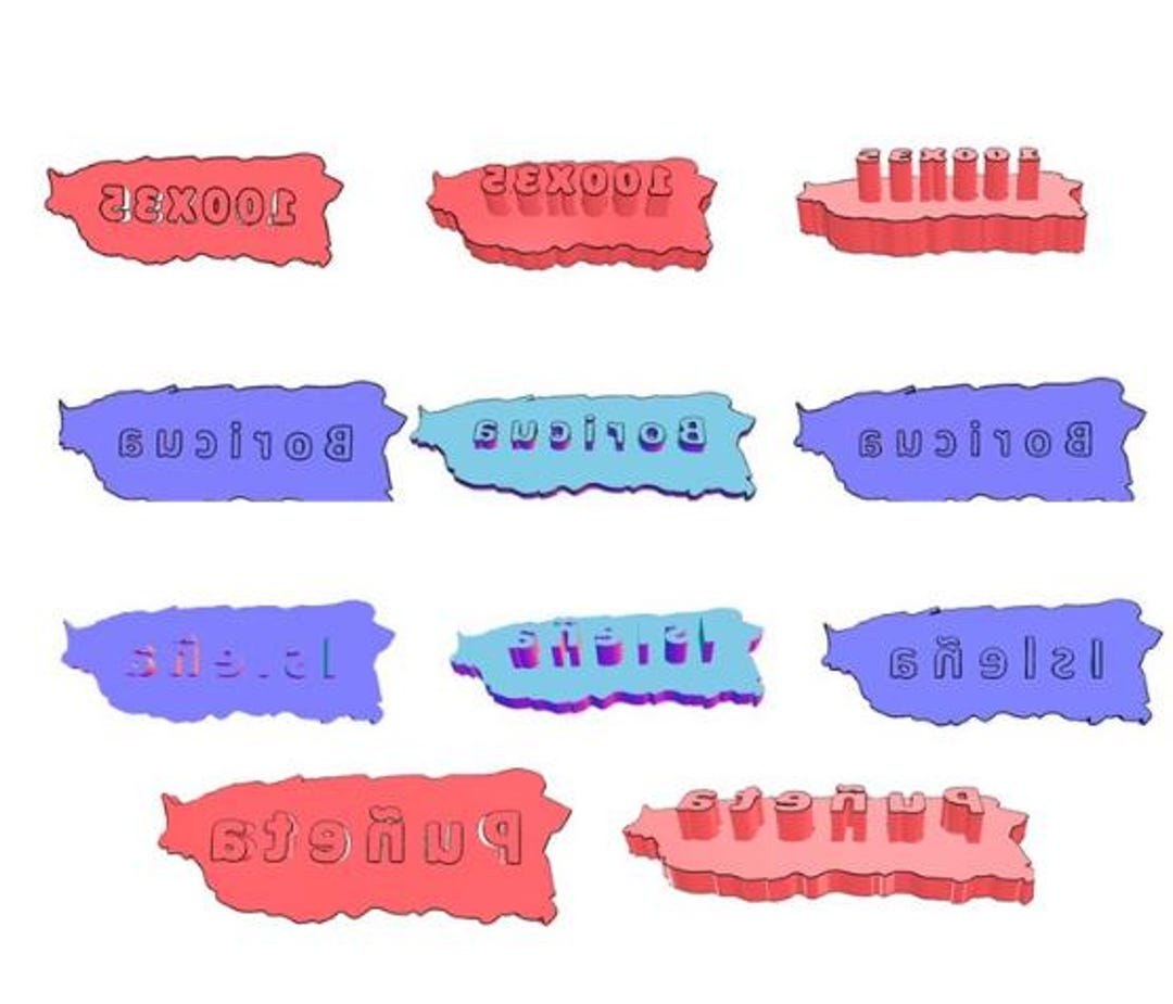 2 PCS: Puerto Rican Word Map Cutter & Stamp - Etsy