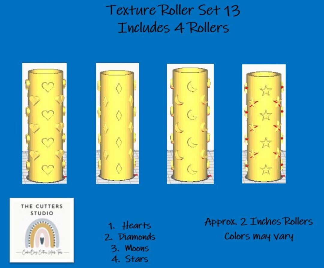 Texture Rollers Set 13/heart/stars/moon/diamond - Etsy
