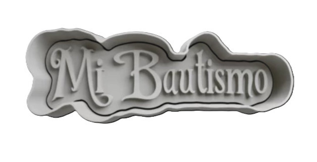 2 PCS: Mi Bautismo/spanish Stamp & Cutter Set/polymer Clay/cookie ...