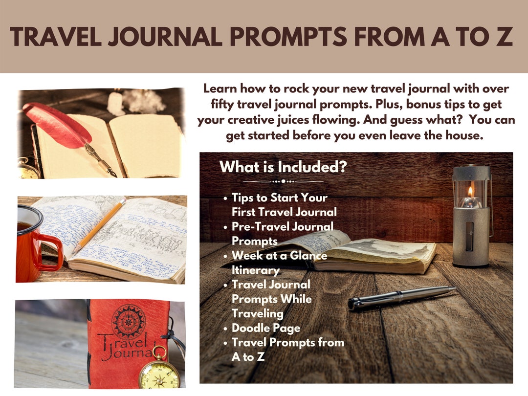 The Ultimate List of Thoughtful Travel Journal Prompts From A to Z - Etsy