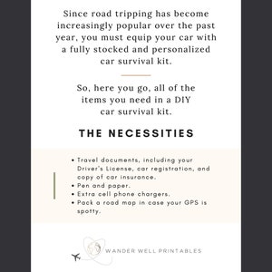 The Ultimate DIY Car Survival Kit for Your Family Road Trip - Etsy