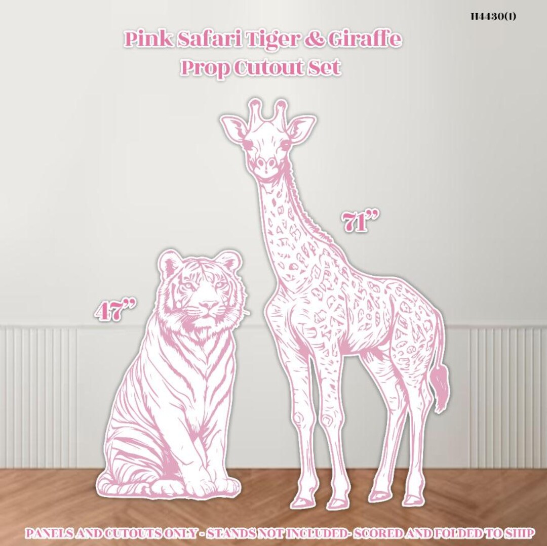 H4430 Pink Safari Coroplast Party Panel Props Decorations NO STAND ...