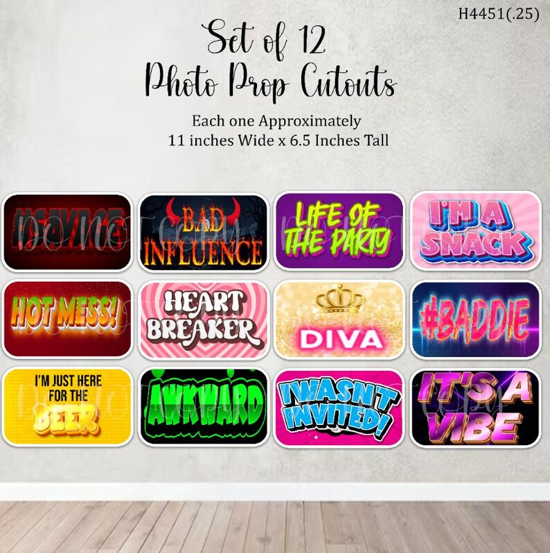 H4451- Set of 12 Photo Prop Cutouts - Etsy